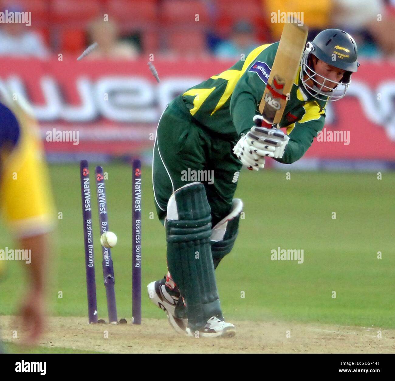 Leicestershire's Matthew Boyce is clean bowled Stock Photo - Alamy