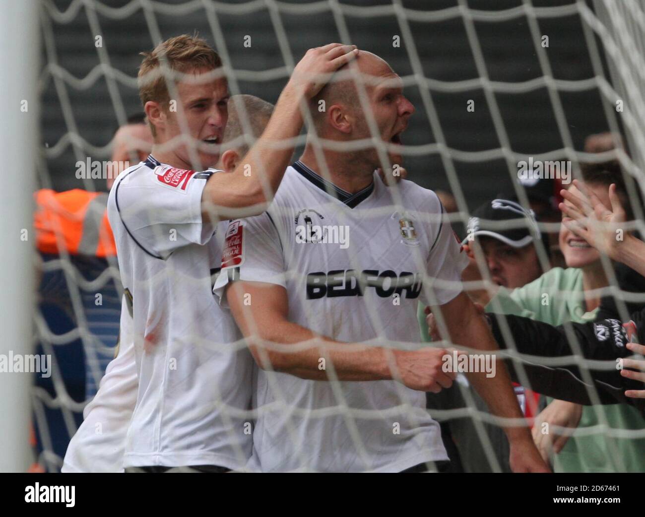 Luton Town's Sam Parkin celebrates scoring his teams 1st goal Stock ...