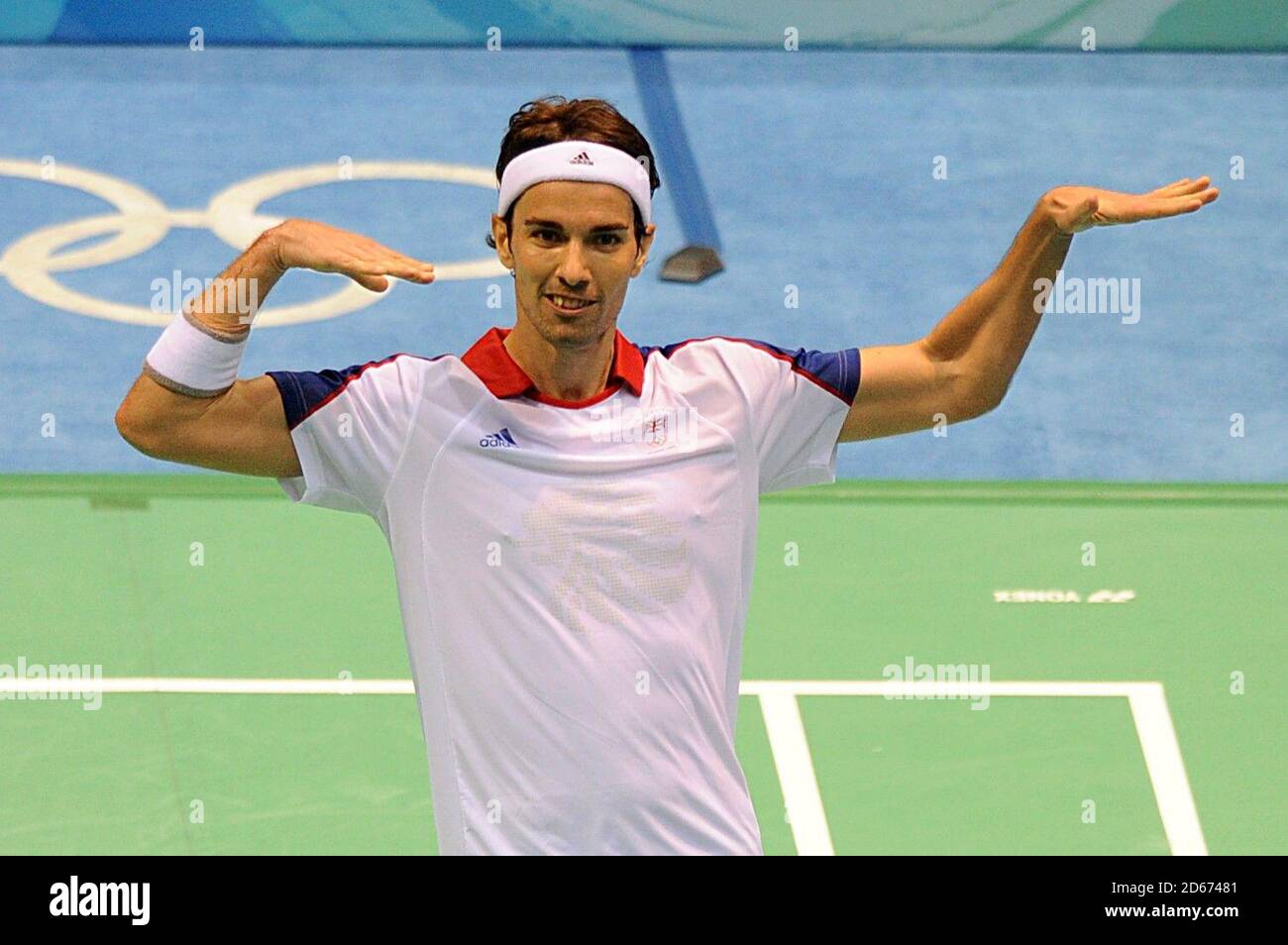 Great Britain's Nathan Robertson celebrates after beating China's Gao ...