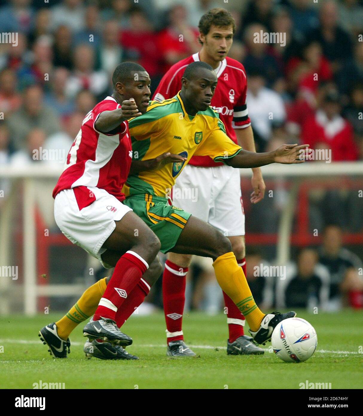 Nottingham Forest's Wes Morgan and Norwich City Elvis Hammond Stock ...