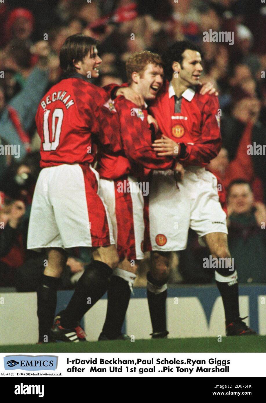 l-rDavid Beckham,Paul Scholes.Ryan Giggs after Manchester United 1st ...