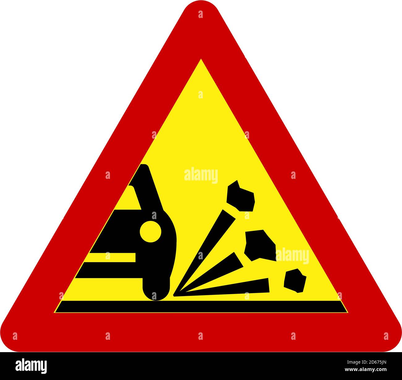 Loose gravel warning sign hi-res stock photography and images - Alamy