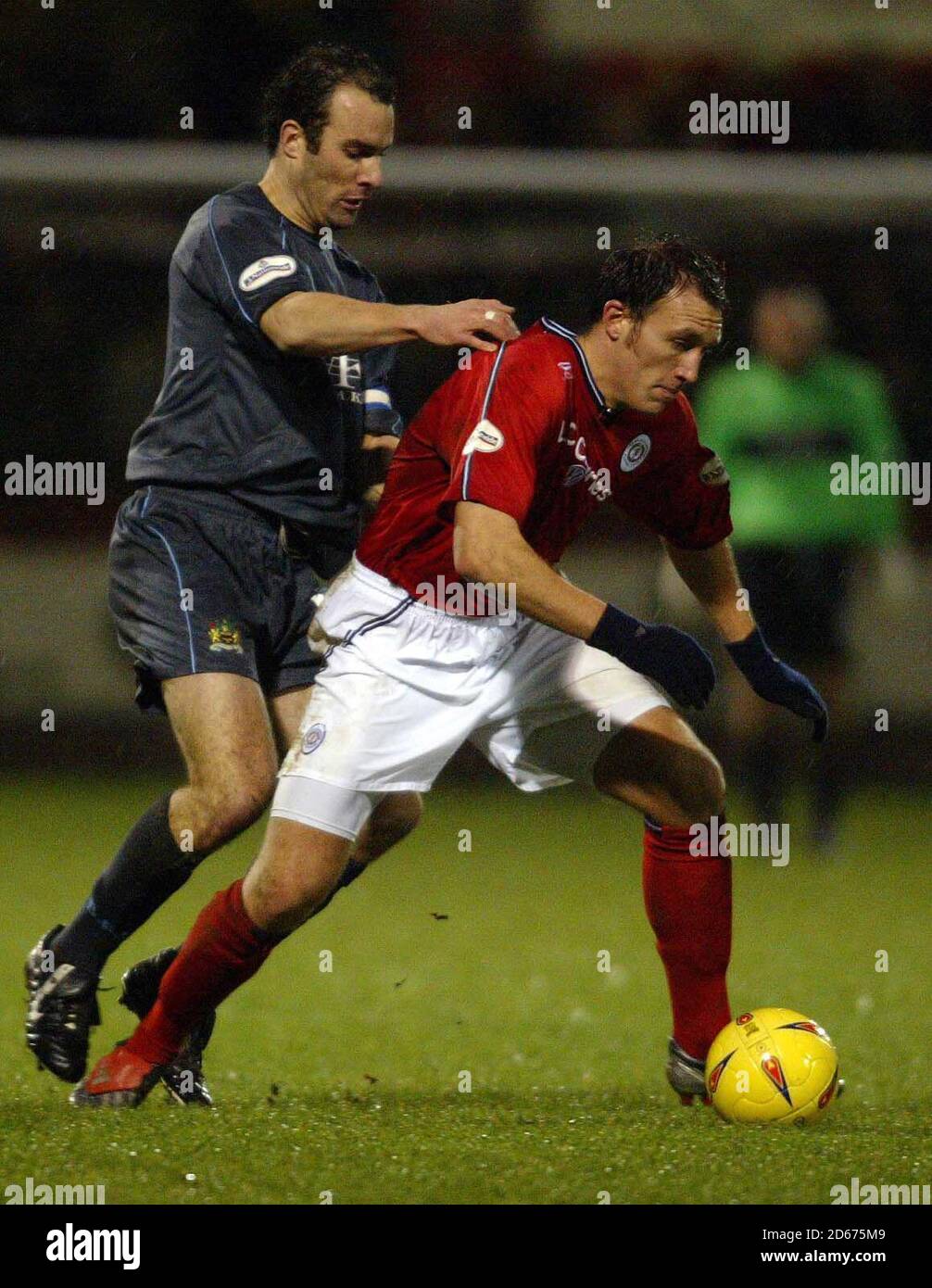 Crewe Alexandra's Dean Ashton and Burnley's Michael Branch battle for ...