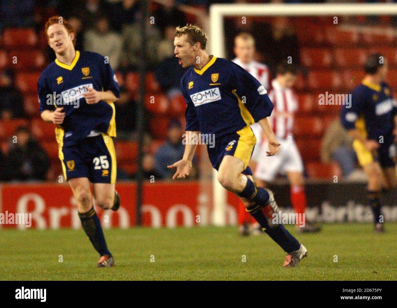 Wimbledon's Adam Nowland celebrates scoring their opening goal Stock ...