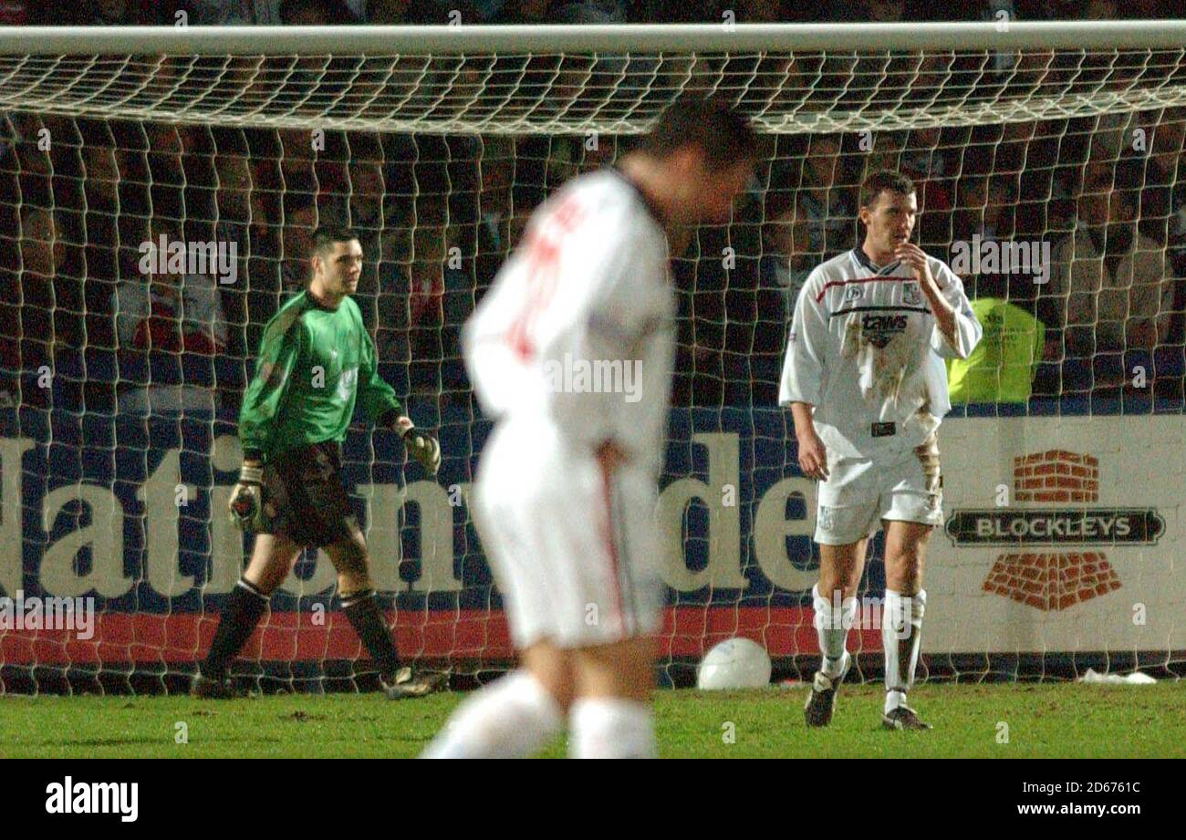 Telford United's Chris McKenzie (l) and Stuart Whitehead (r) stand ...