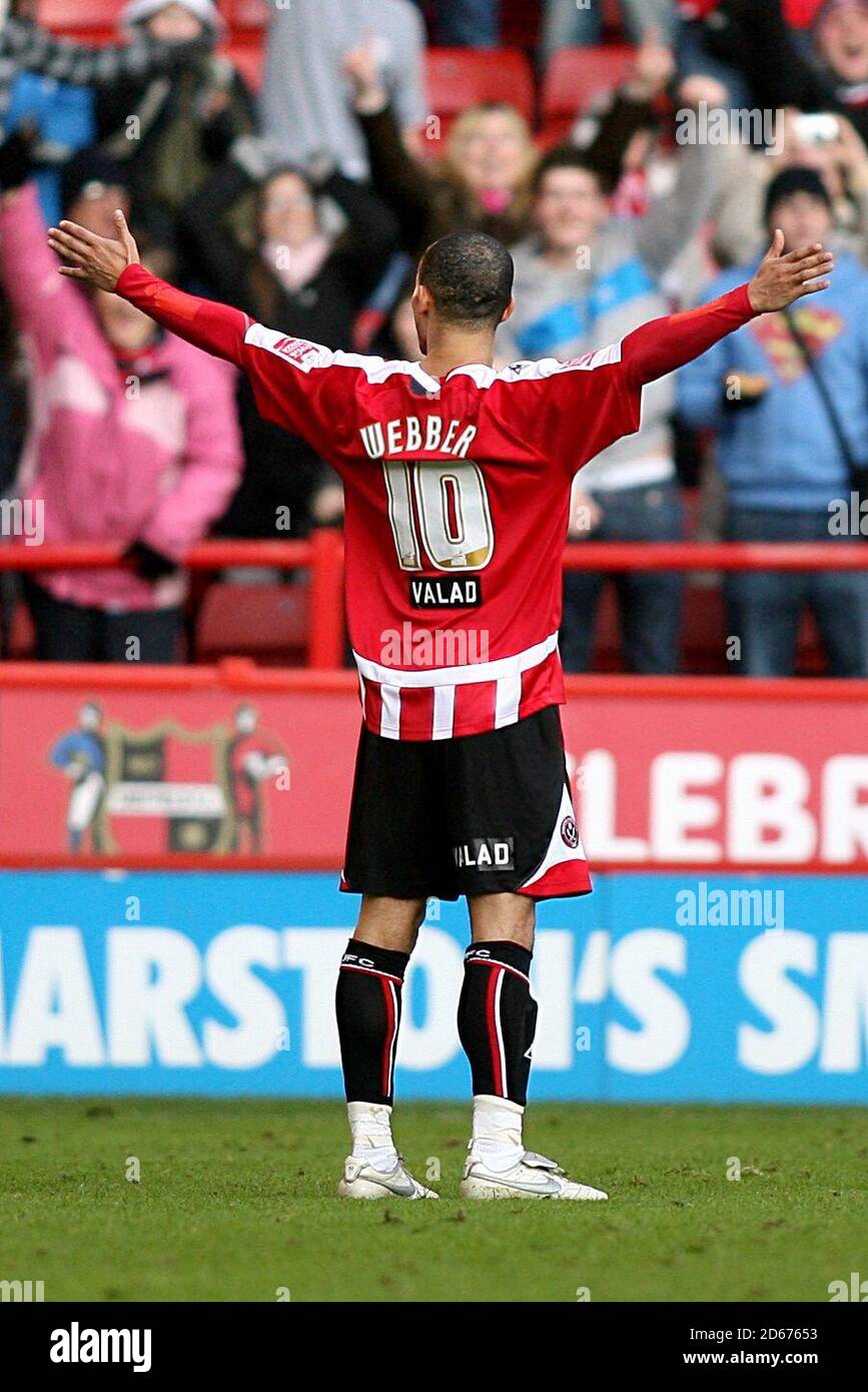Sheffield uniteds danny webber celebrates scoring hi-res stock ...