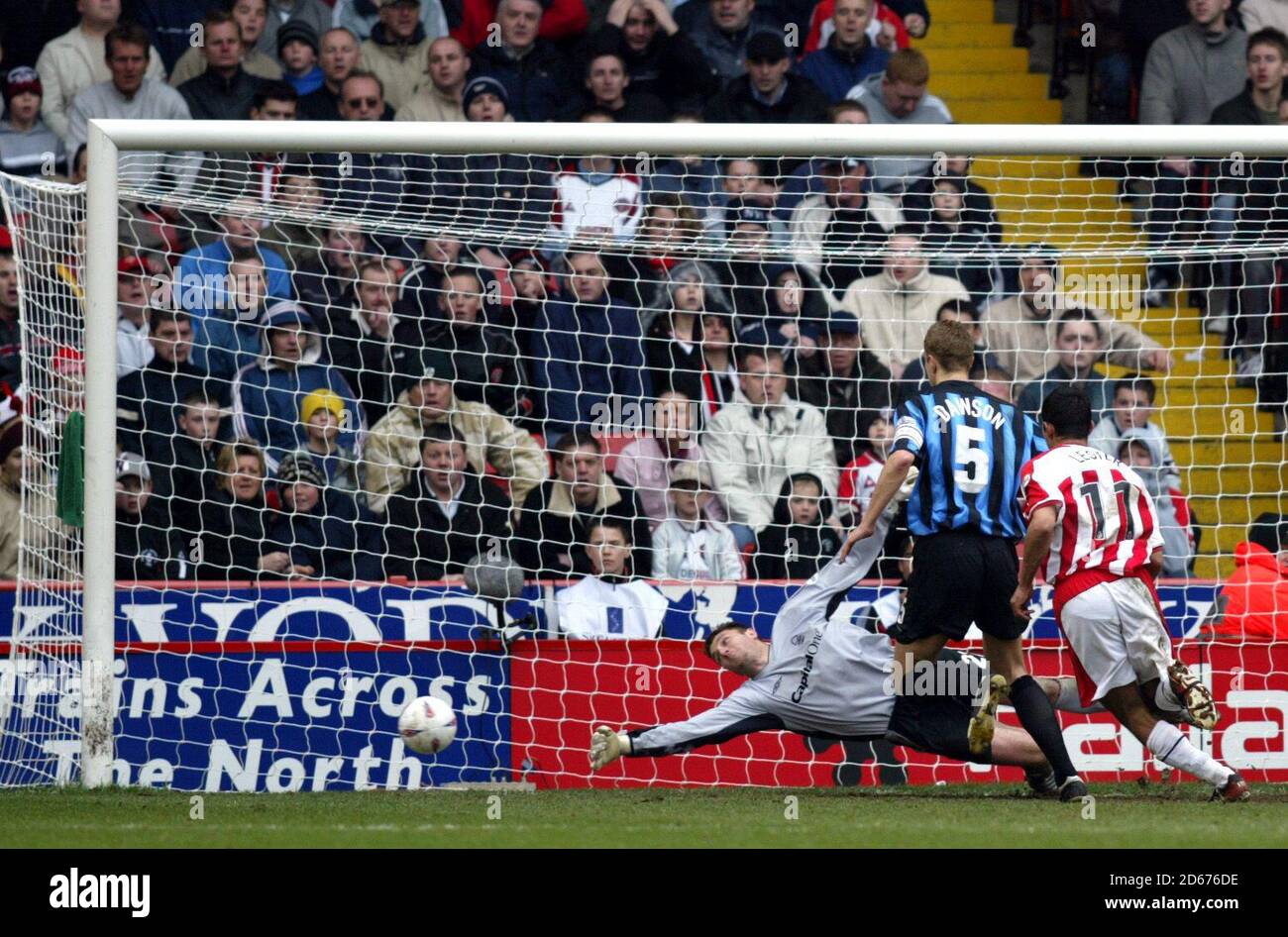 Nottingham Forest goalkeeper Paul Gerrard is beaten as Sheffield United ...