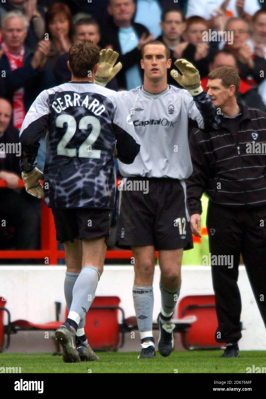 Nottingham Forest goalkeeper Paul Gerrard is substituted by Barry Roche ...
