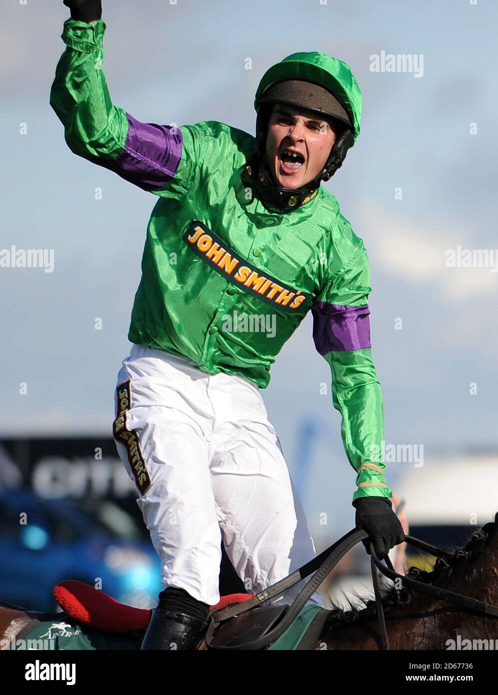 Liam Treadwell wins The John Smith's Grand National Steeple Chase Stock ...