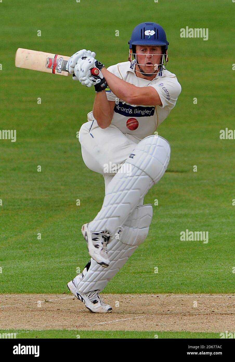 Yorkshire's Joe Sayers takes a ball to the chest Stock Photo - Alamy