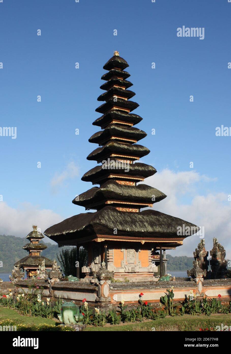 Bali Lake Temple, Ulun Danu Bratan, Meru Pagoda like tower in Bali ...