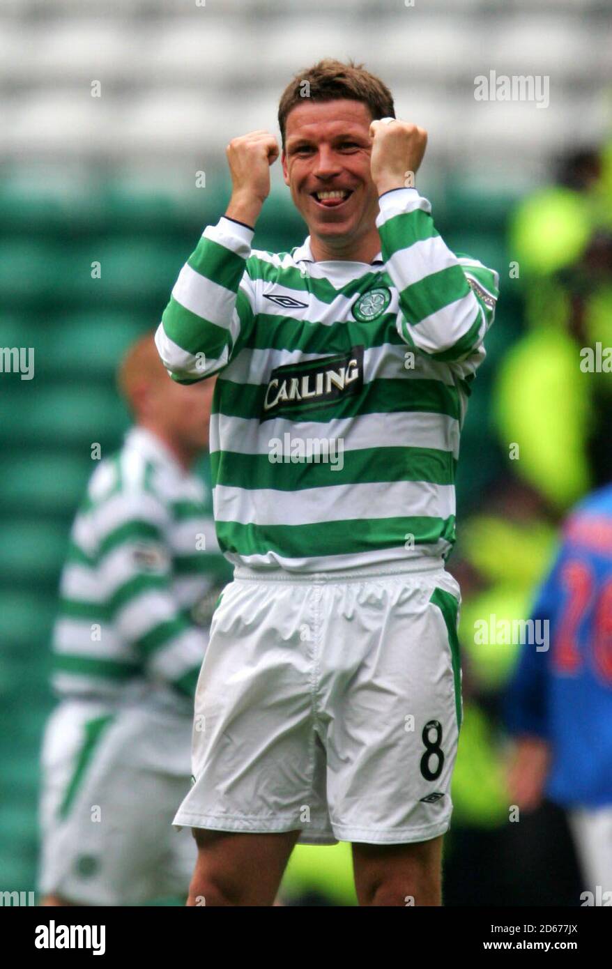Celtic's Alan Thompson celebrates Stock Photo - Alamy