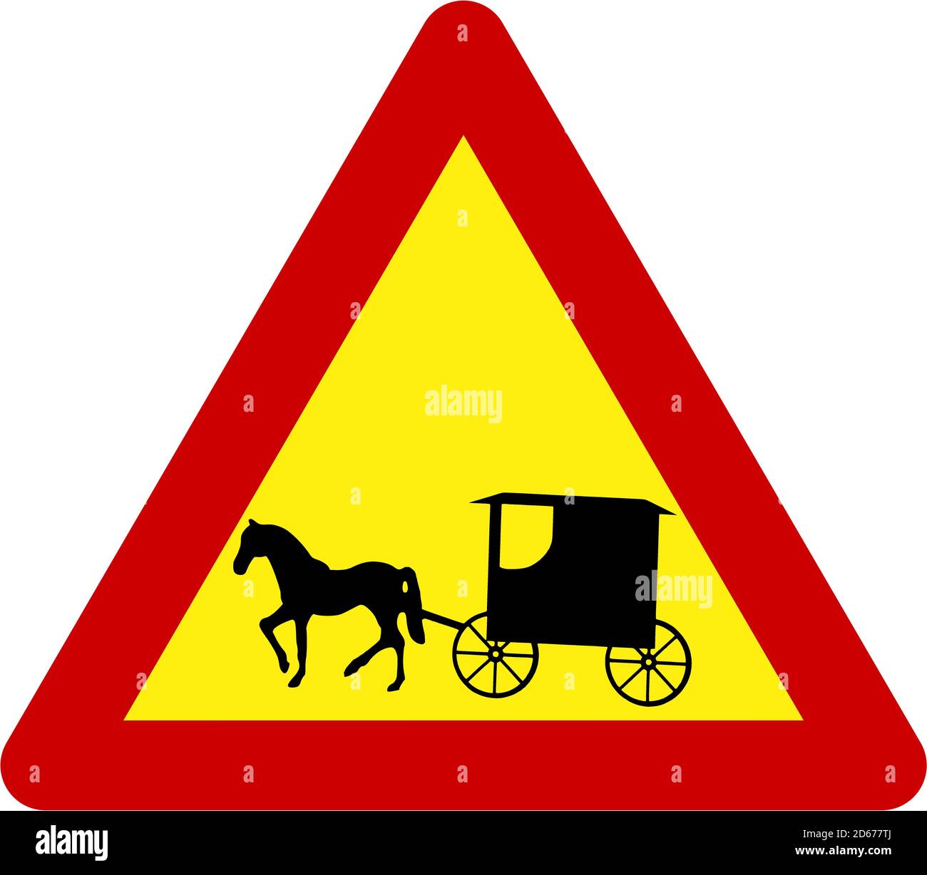 Warning sign with barouche symbol Stock Photo - Alamy