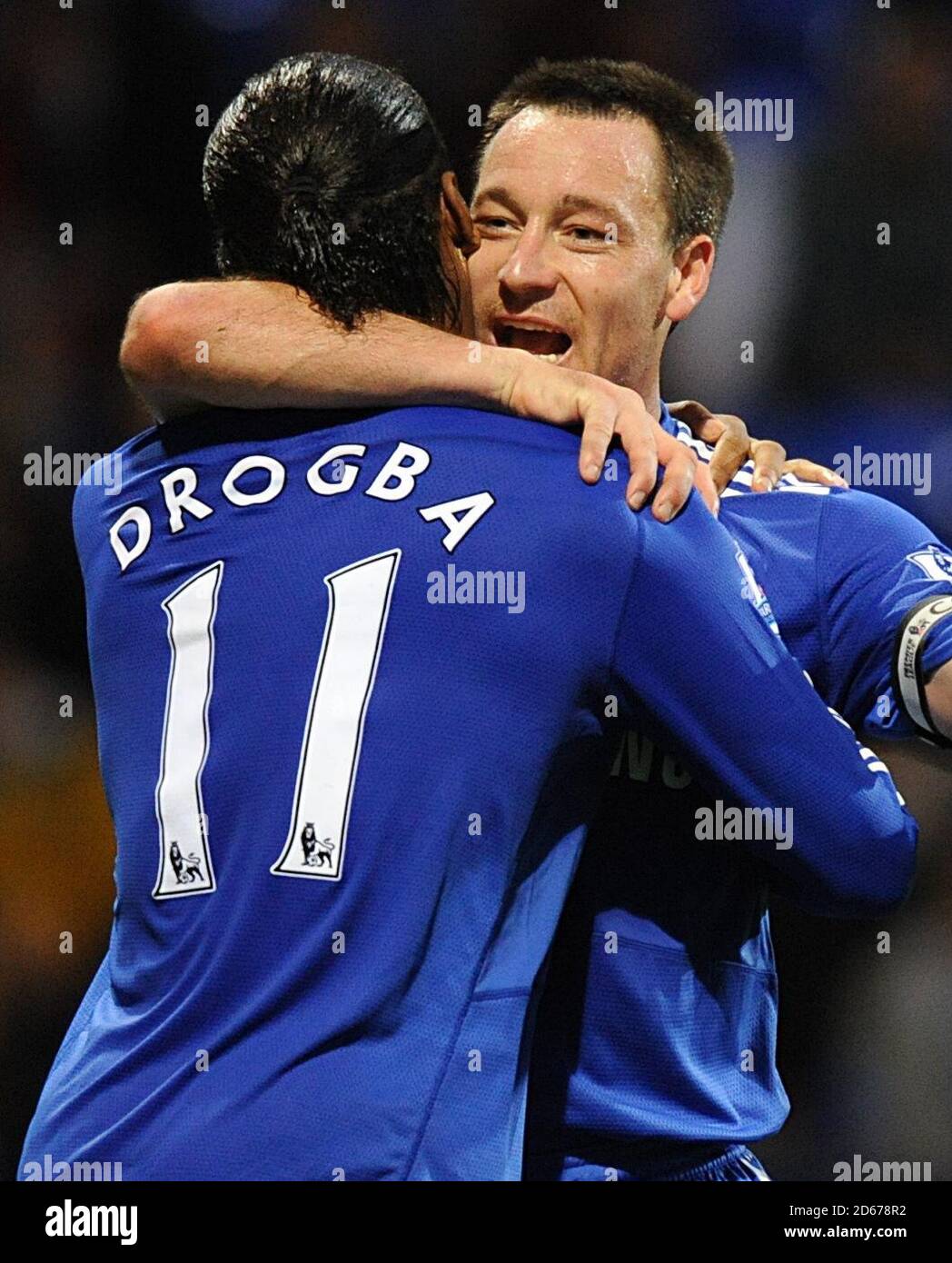 Chelsea's John Terry (right) congratulates team mate Didier Drogba ...