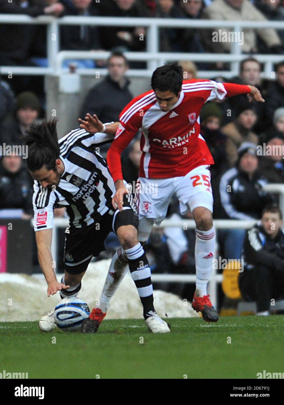 Middlesbrough's Rhys Williams and Newcastle United's Jonas Gutierrez ...