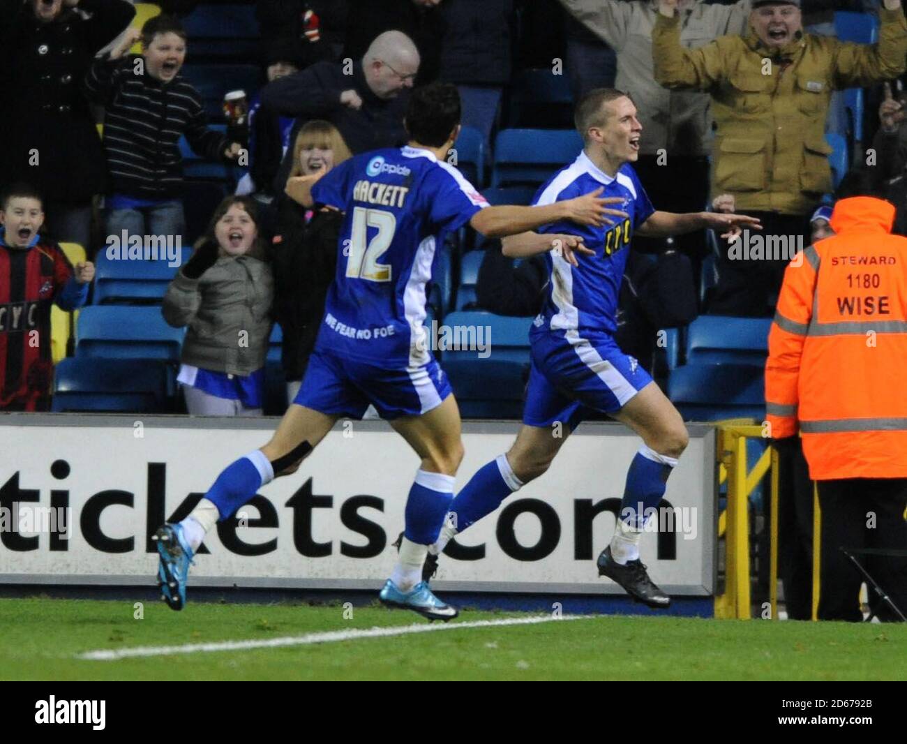 Millwall's Steve Morison celebrates scoring the first goal Stock Photo ...