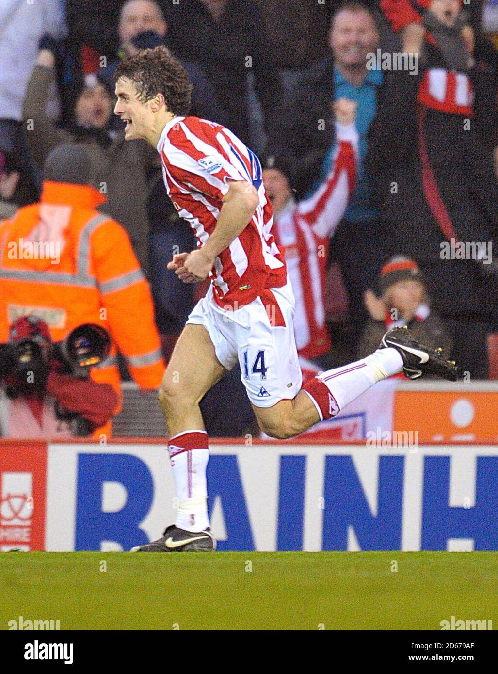 Stoke City's Danny Pugh celebrates scoring the opening goal Stock Photo ...