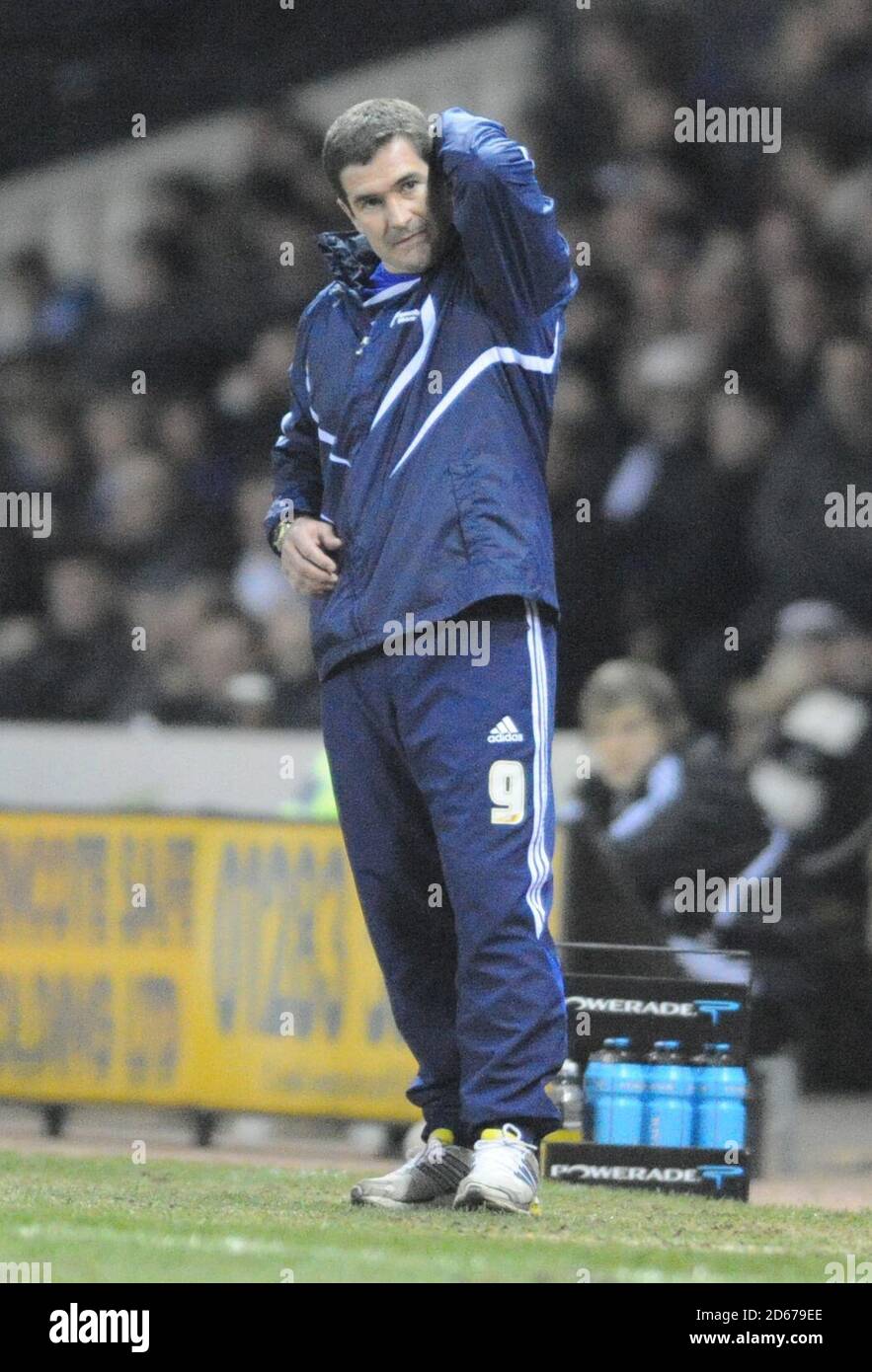 Derby county manager nigel clough on the touchline hi-res stock ...