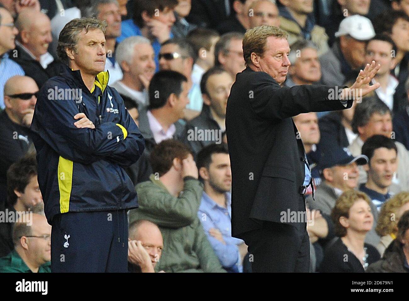 Tottenham hotspur manager harry redknapp right assistant manager kevin ...