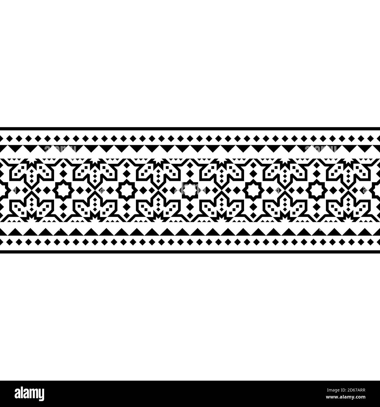 Aztec ethnic seamless pattern design in black and white color Stock ...