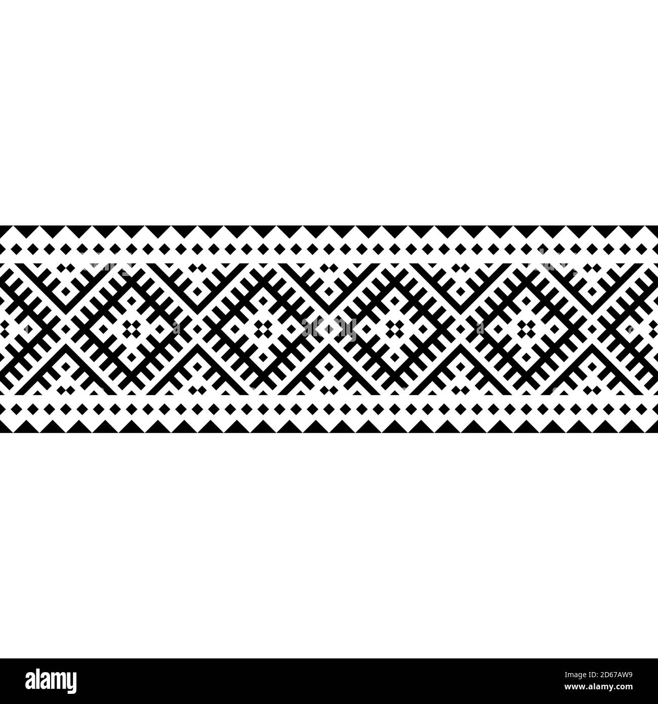 Aztec ethnic seamless pattern design in black and white color Stock ...