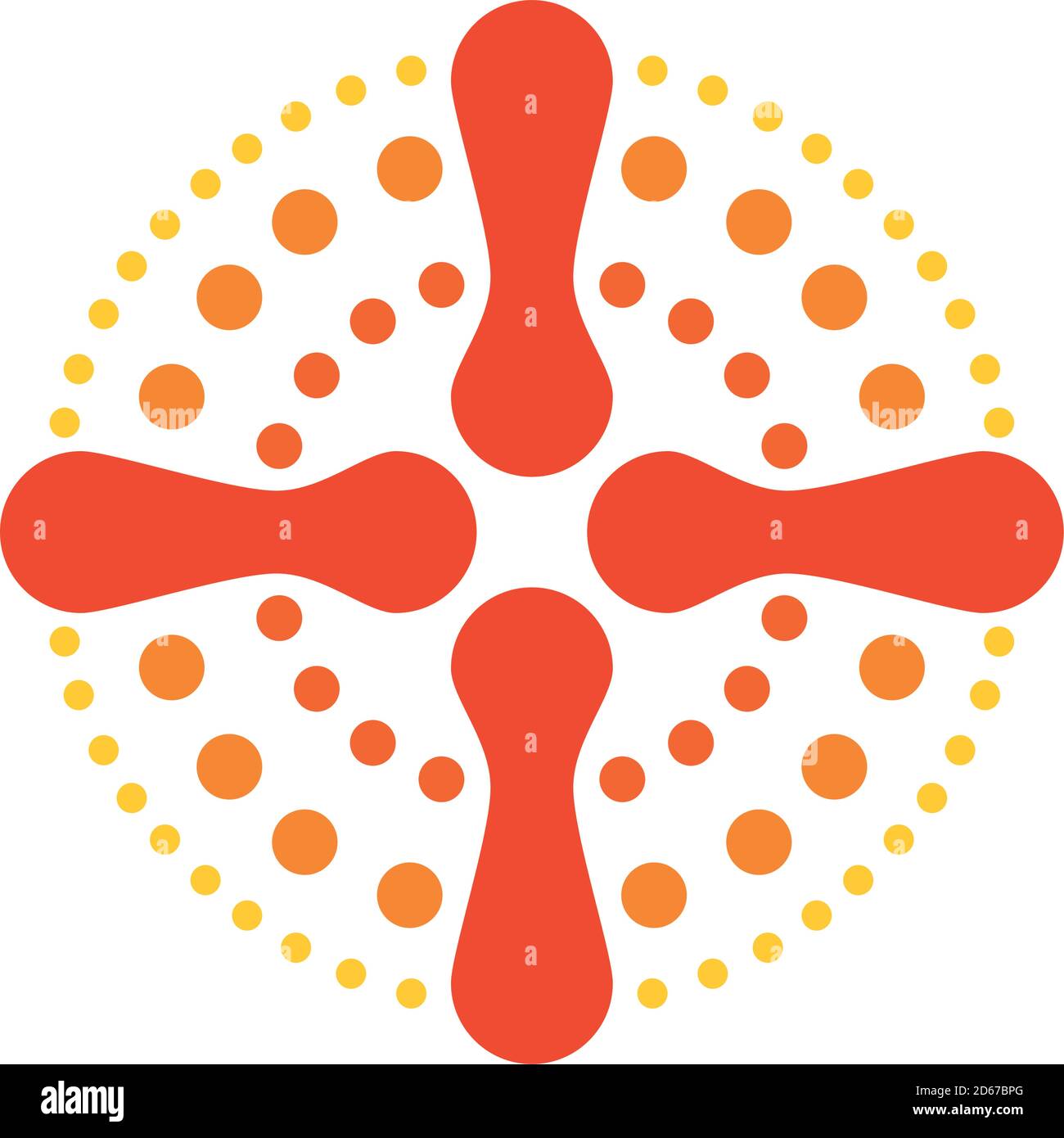 dotted and spots round figure abstract isolated white background vector ...