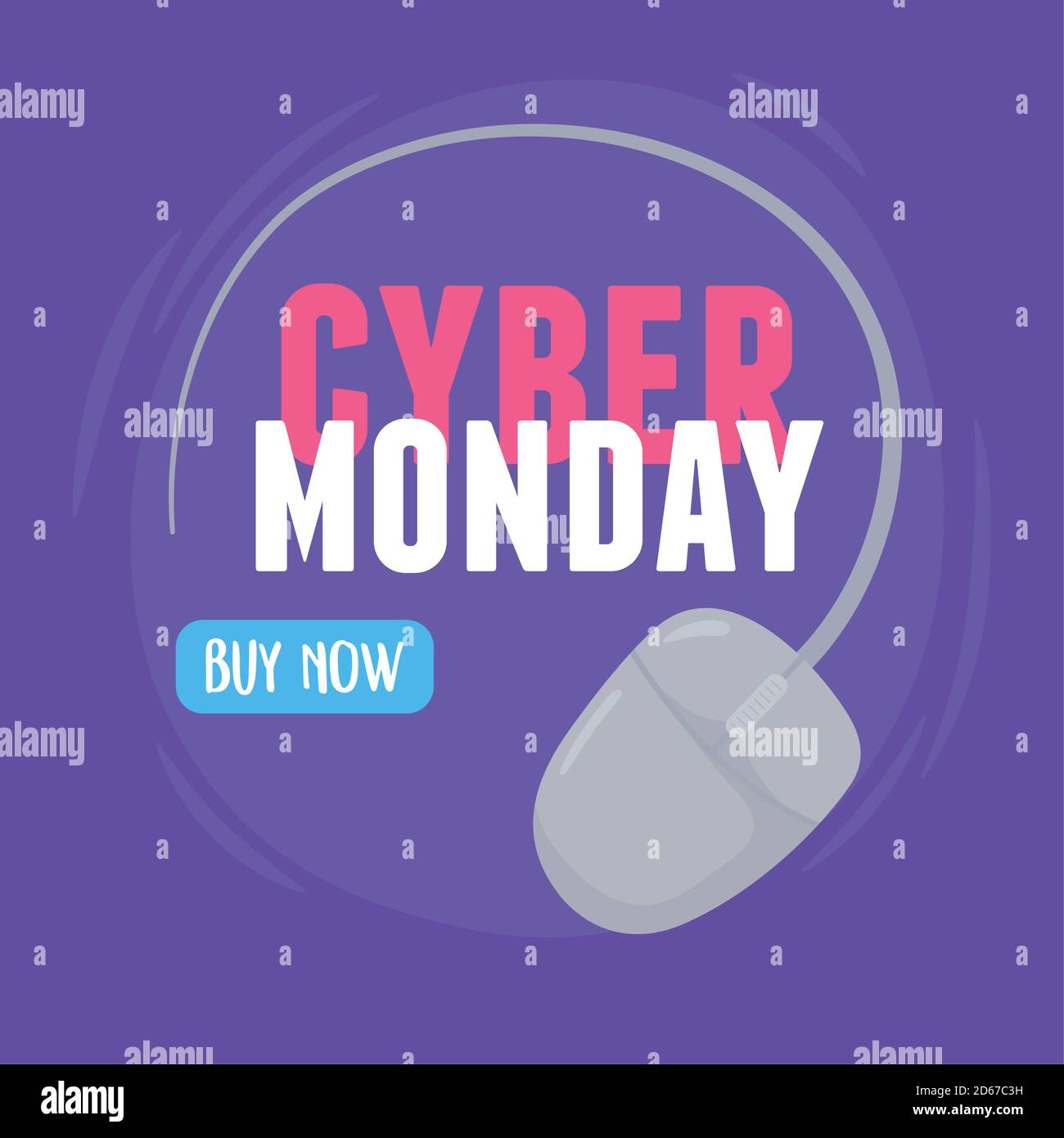 cyber monday, buy now button click card vector illustration Stock ...