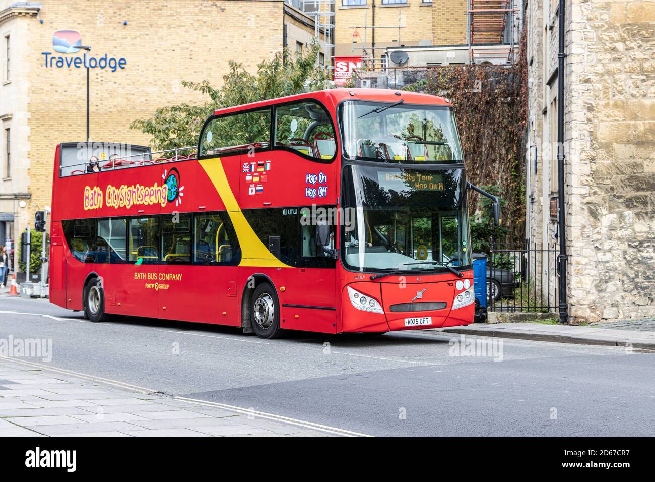 A 2015 Bath City Tour Bus, Reg No: WX15 OFT, in Bath city centre Stock ...
