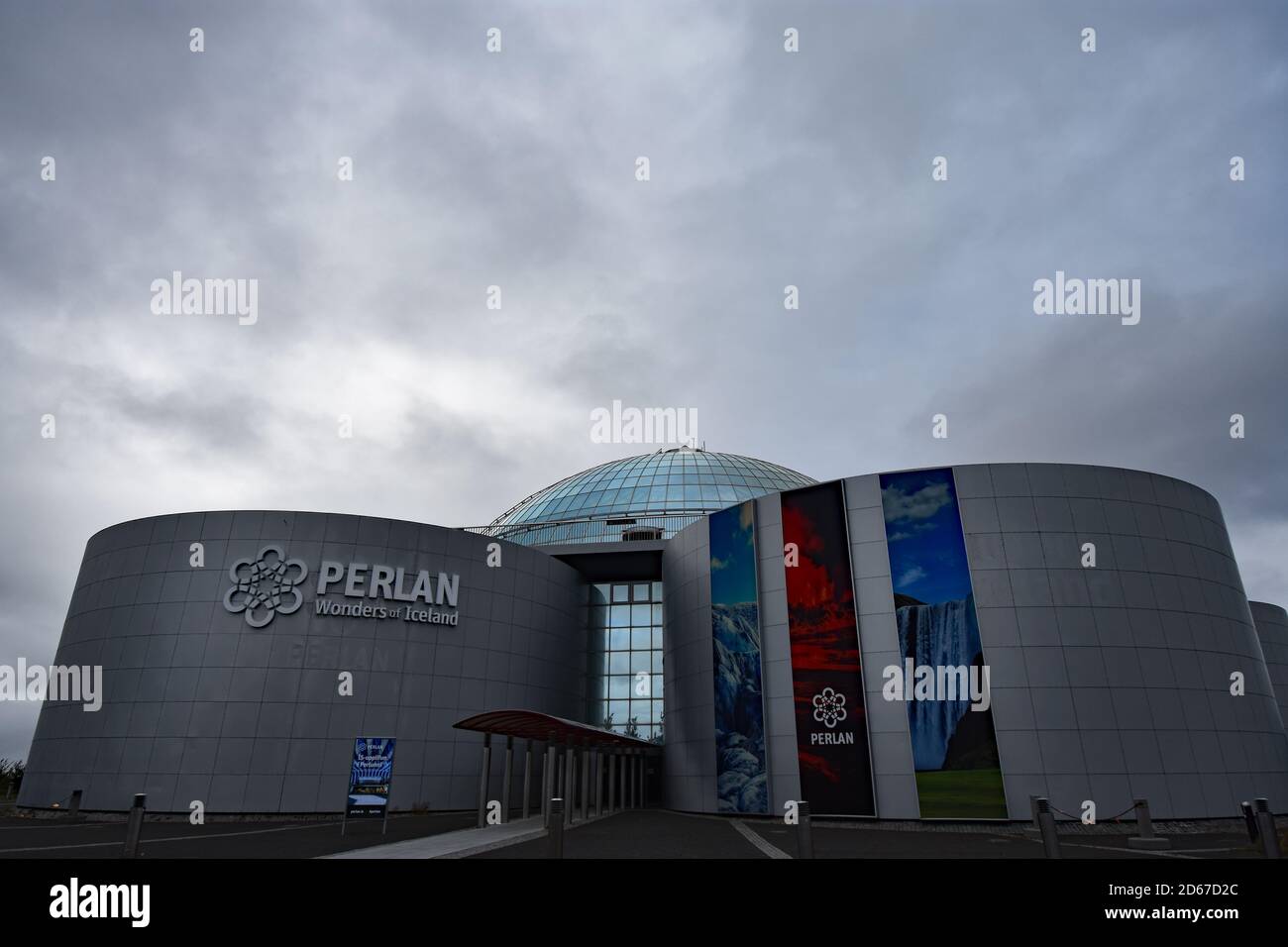 The Perlan Museum on Oskjuhlio Hill in Reykjavik, Iceland. Dramatic ...