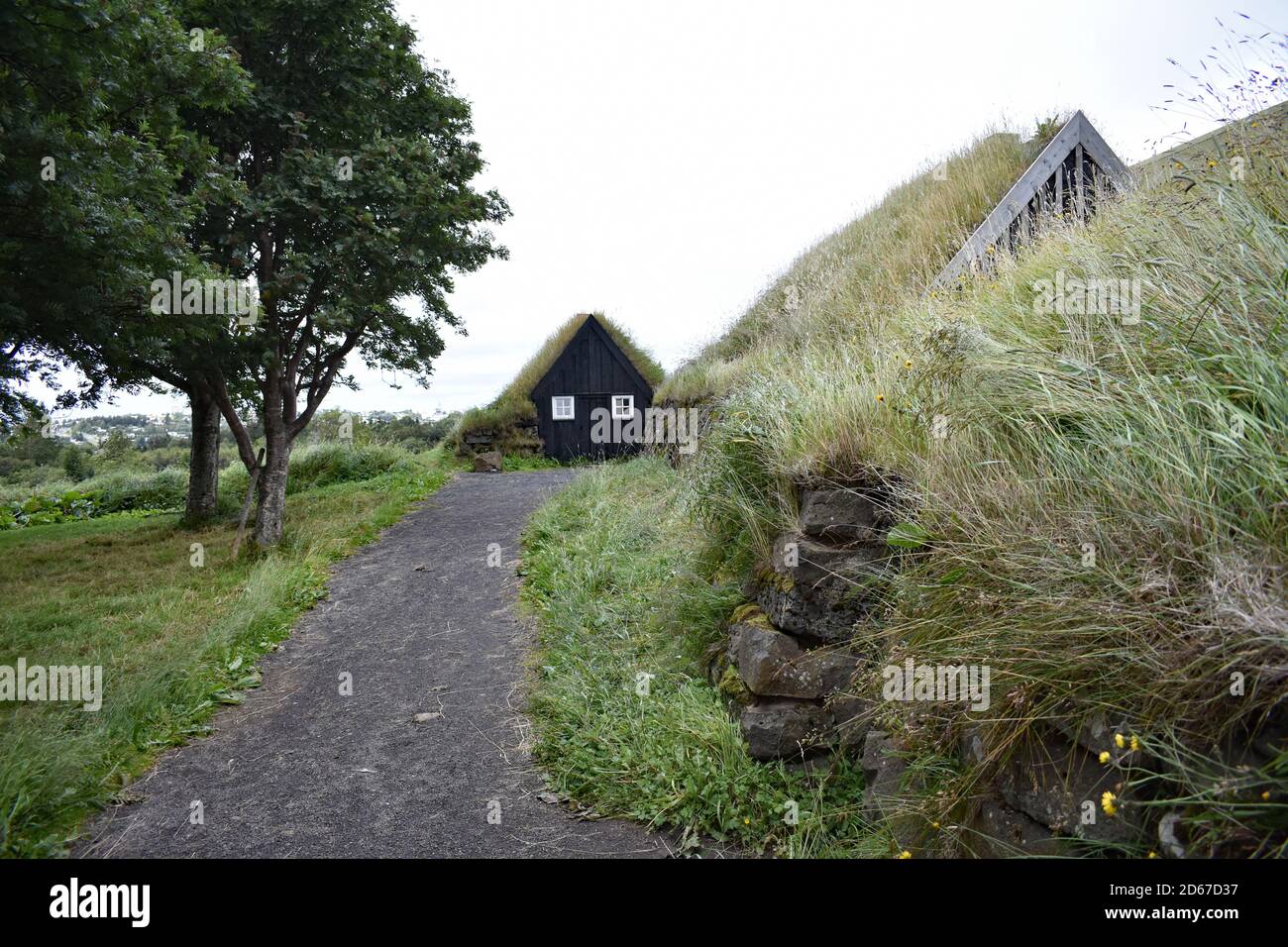 Historical and traditional Icelandic turf houses at Arbaer Open Air ...
