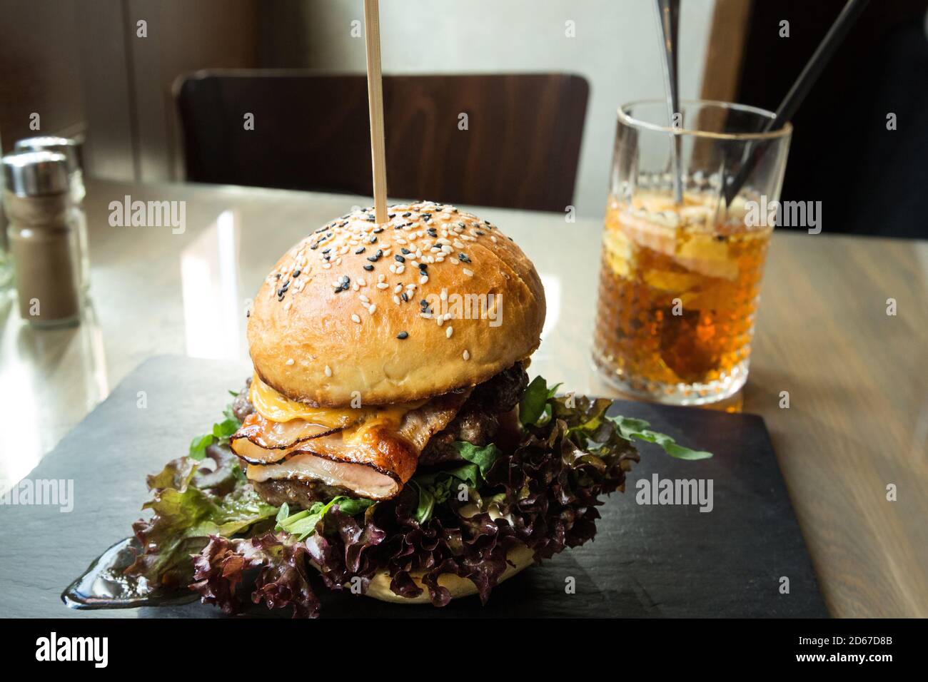 premium beef burger Stock Photo - Alamy