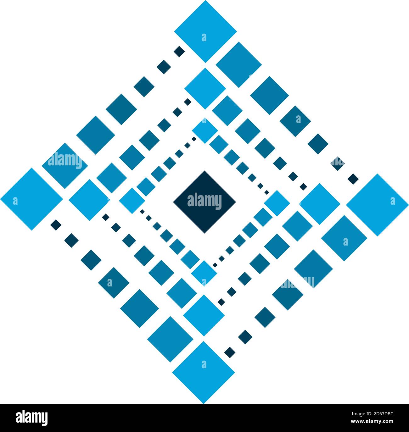 square tunnel shape effect isolated white background vector ...