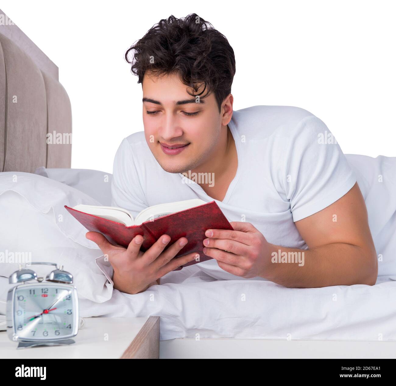 The man in bed suffering from insomnia Stock Photo - Alamy