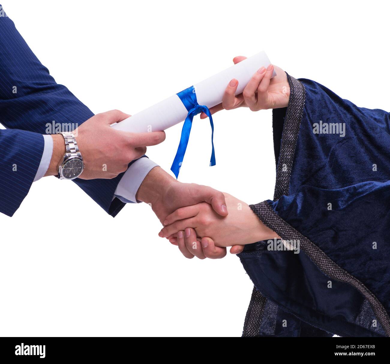 The student receiving diploma after graduation Stock Photo - Alamy