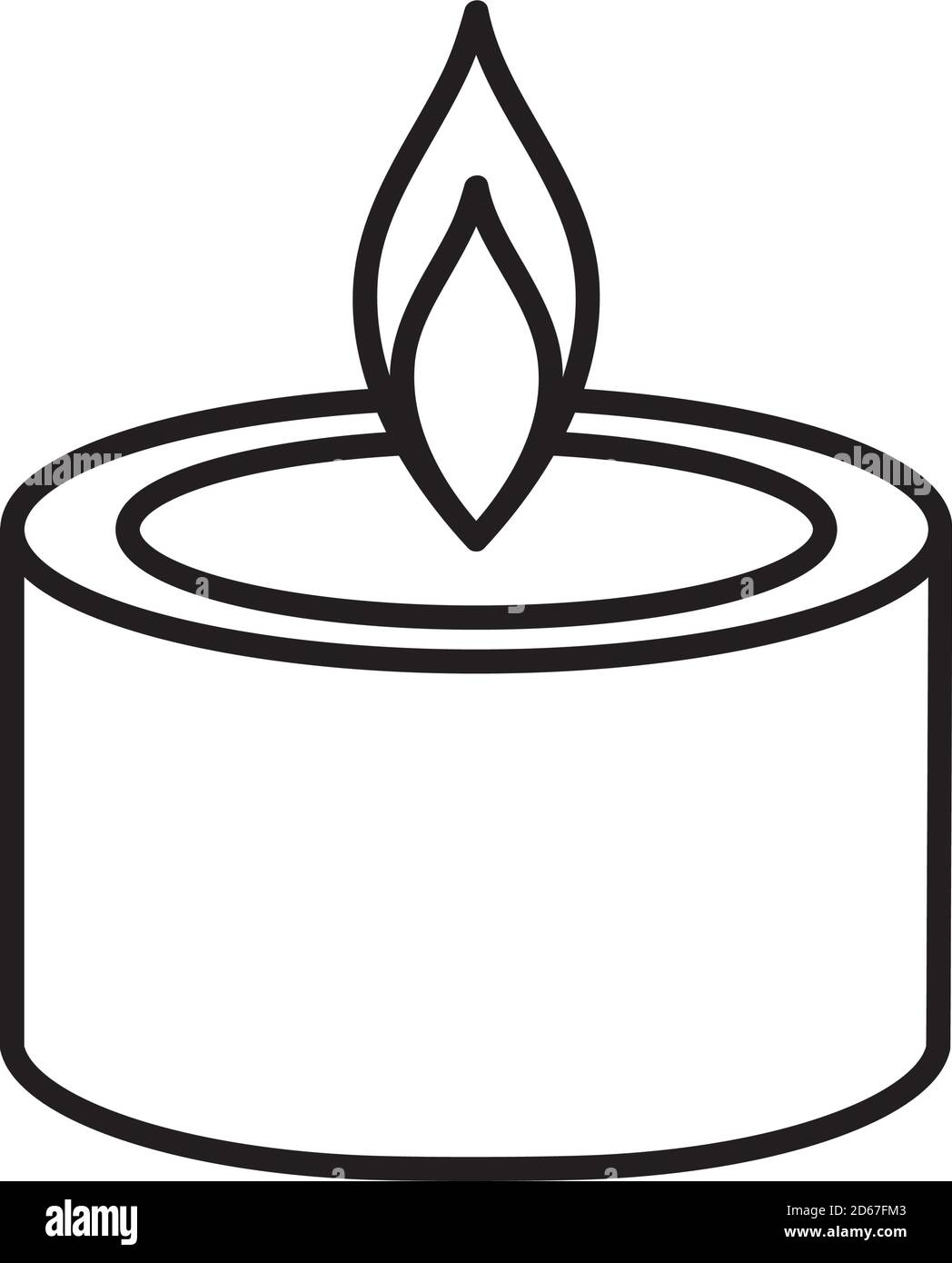 candle icon over white background, line style, vector illustration ...