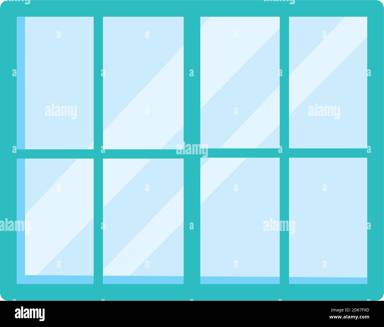 blue window icon over white background, flat style, vector illustration ...