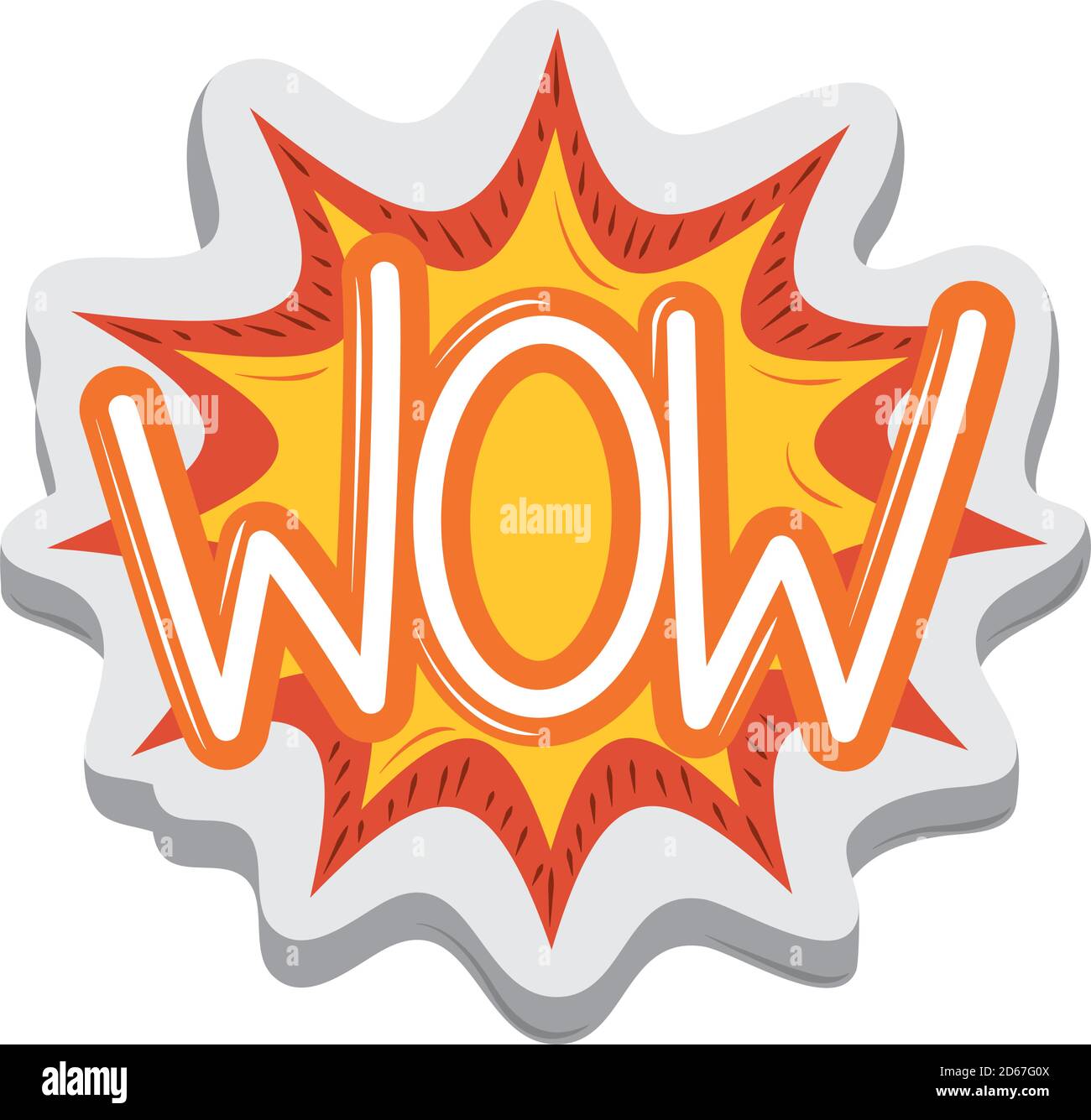 wow explosion comic sticker funny cartoon design vector illustration ...