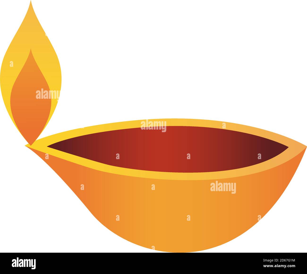 yellow diya icon, flat style, vector illustration Stock Vector Image ...