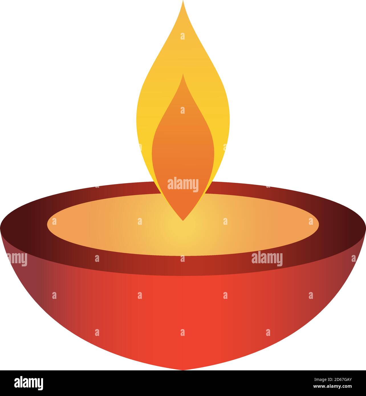 icon of diwali diya over white background, flat style, vector ...