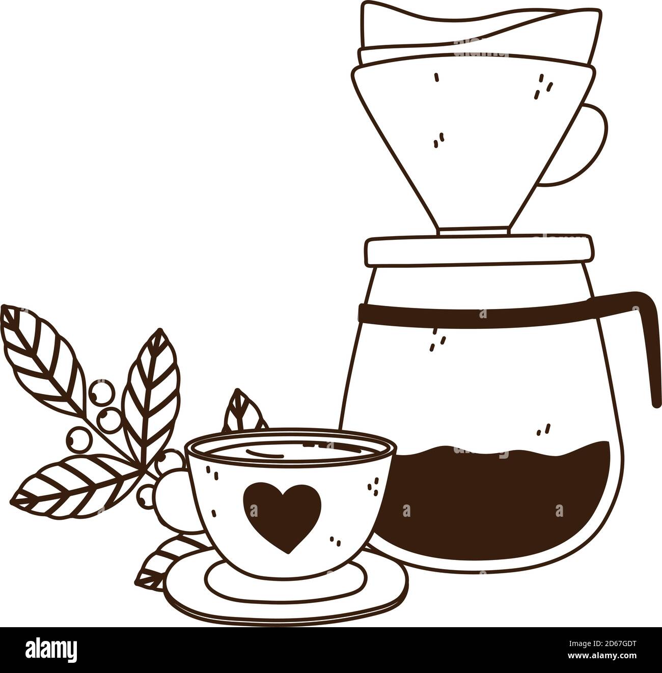 international day of coffee, drip brew beverage and cup vector ...