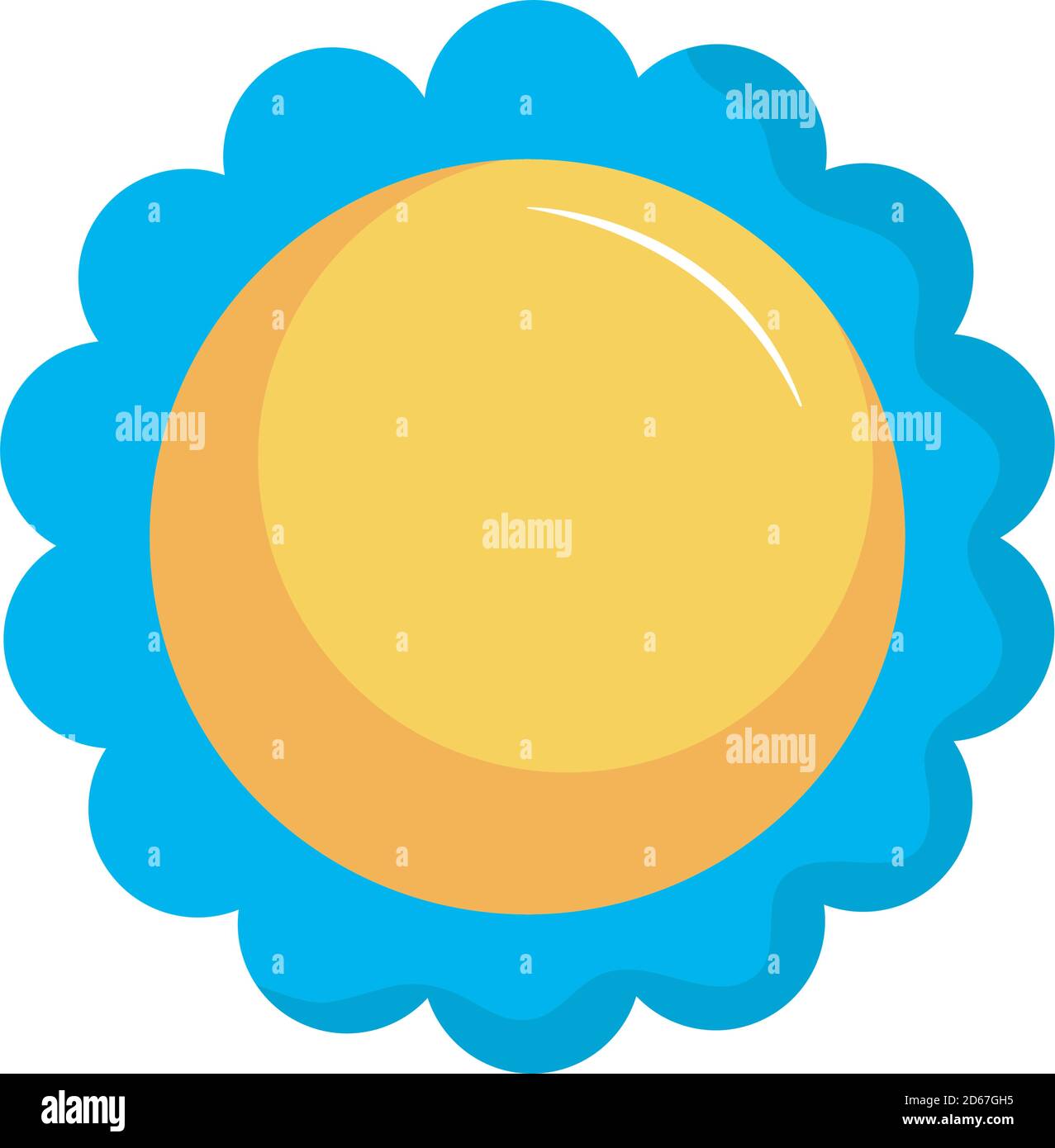 round flower icon over white background, flat style, vector ...