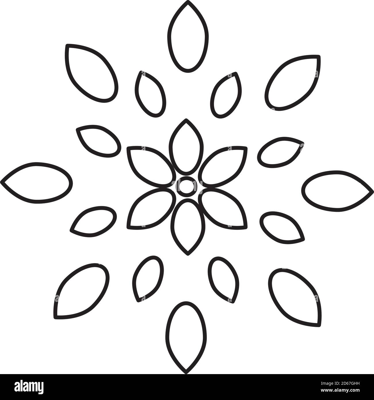 diwali rangoli icon over white background, line style, vector ...