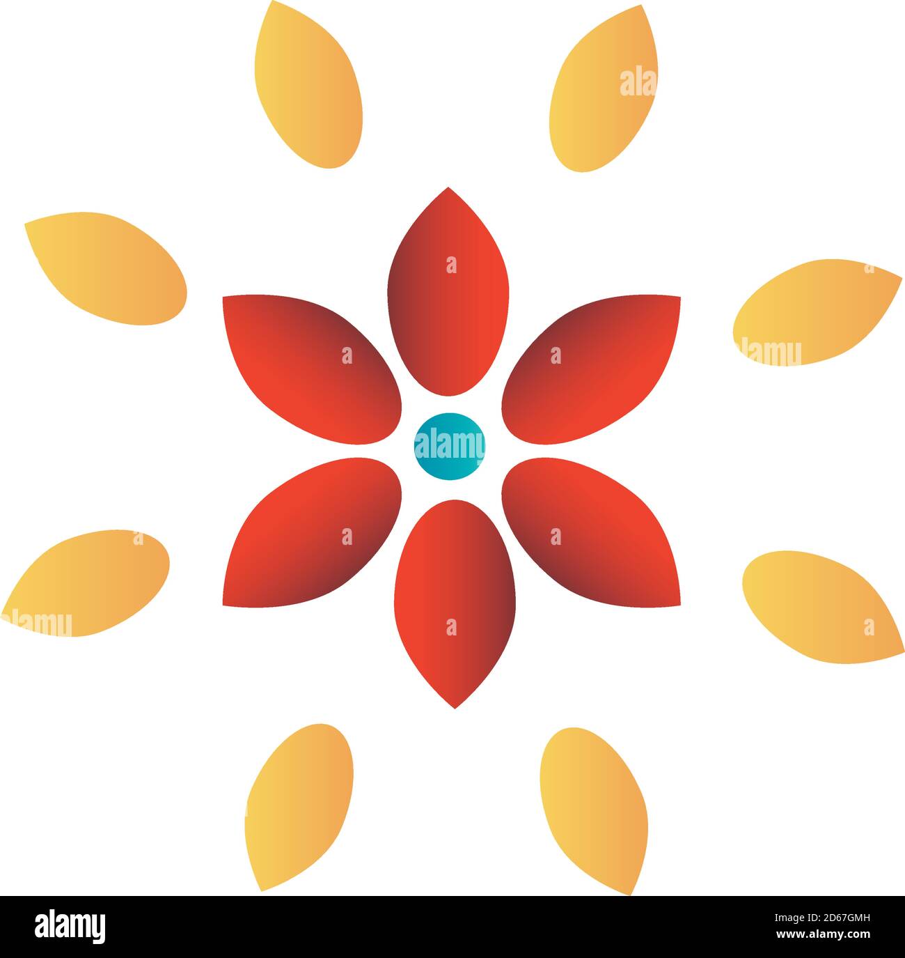 rangoli flower icon over white background, flat style, vector ...