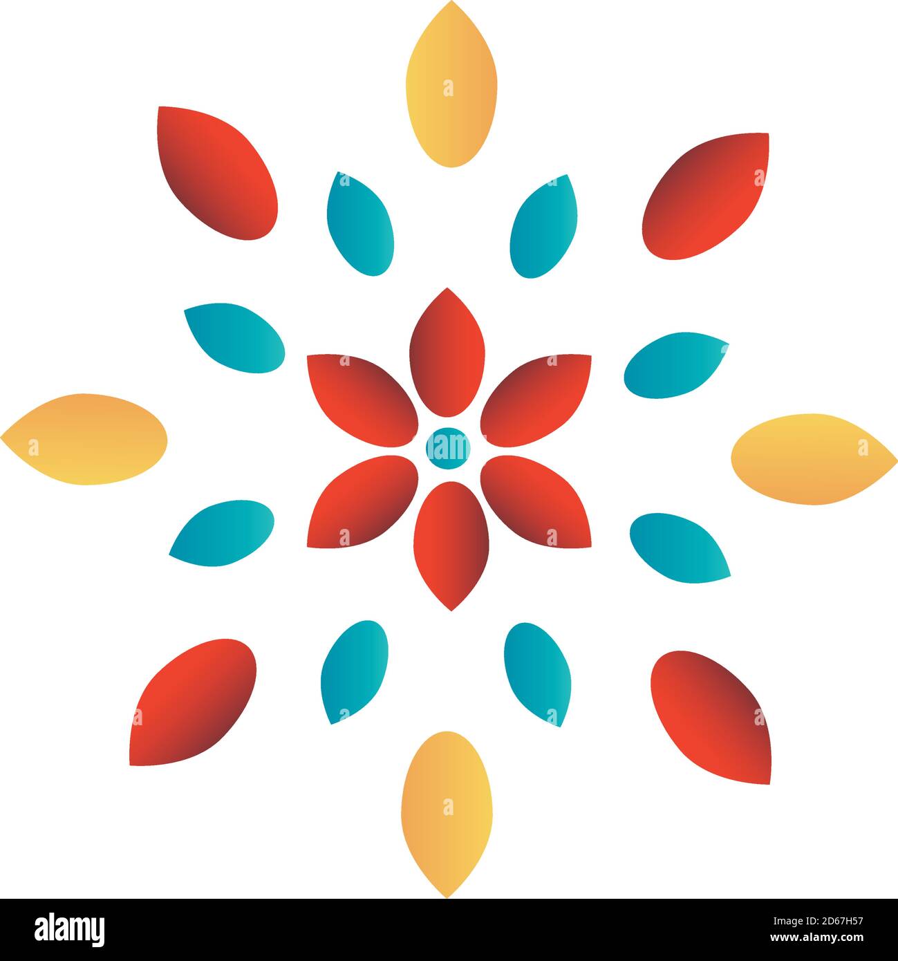 diwali rangoli icon over white background, flat style, vector ...