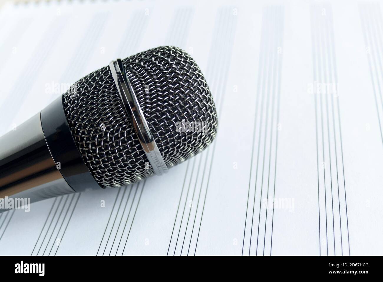 micro close up top view sing vocal Stock Photo - Alamy