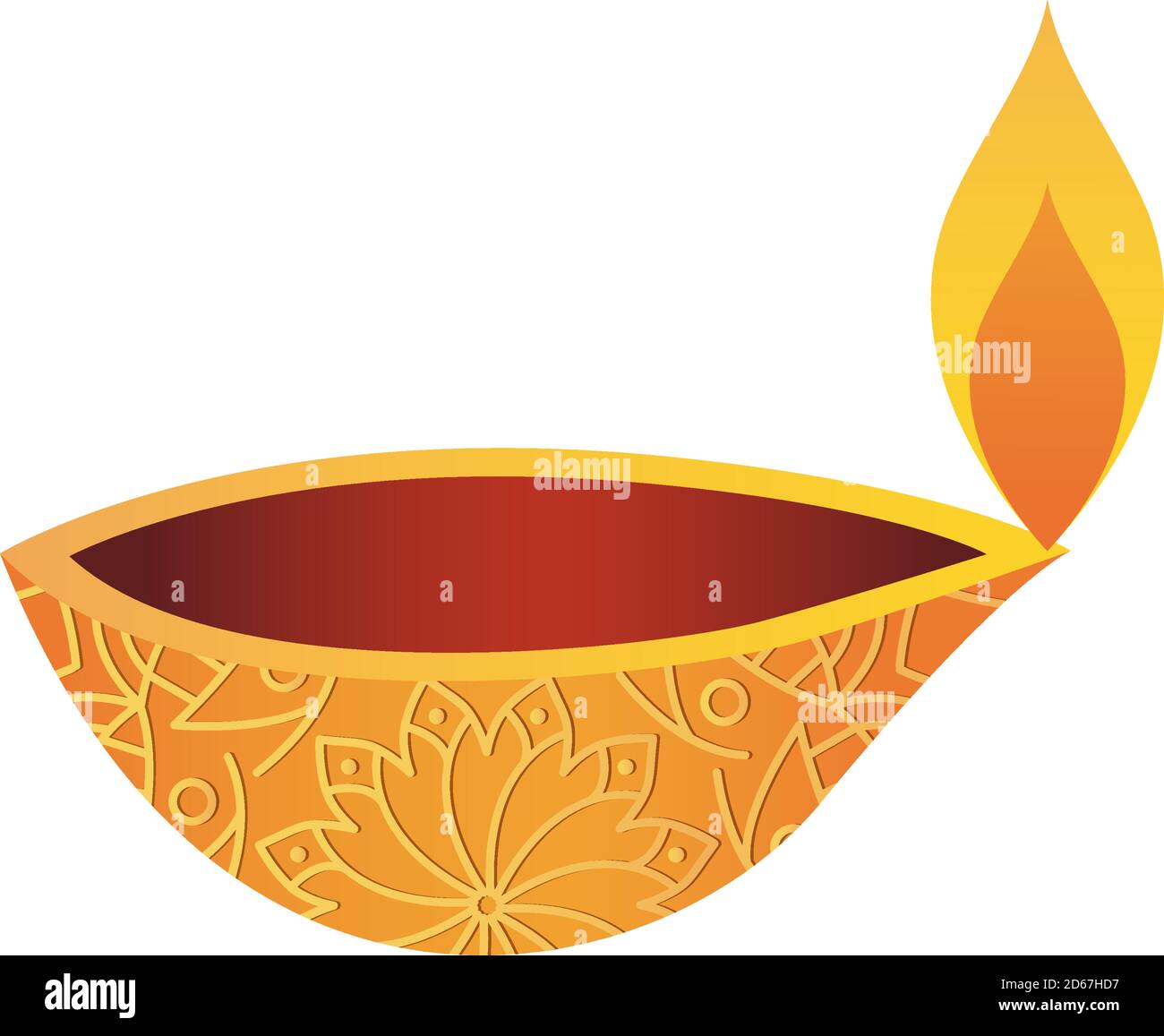 icon of diwali diya over white background, flat style, vector ...