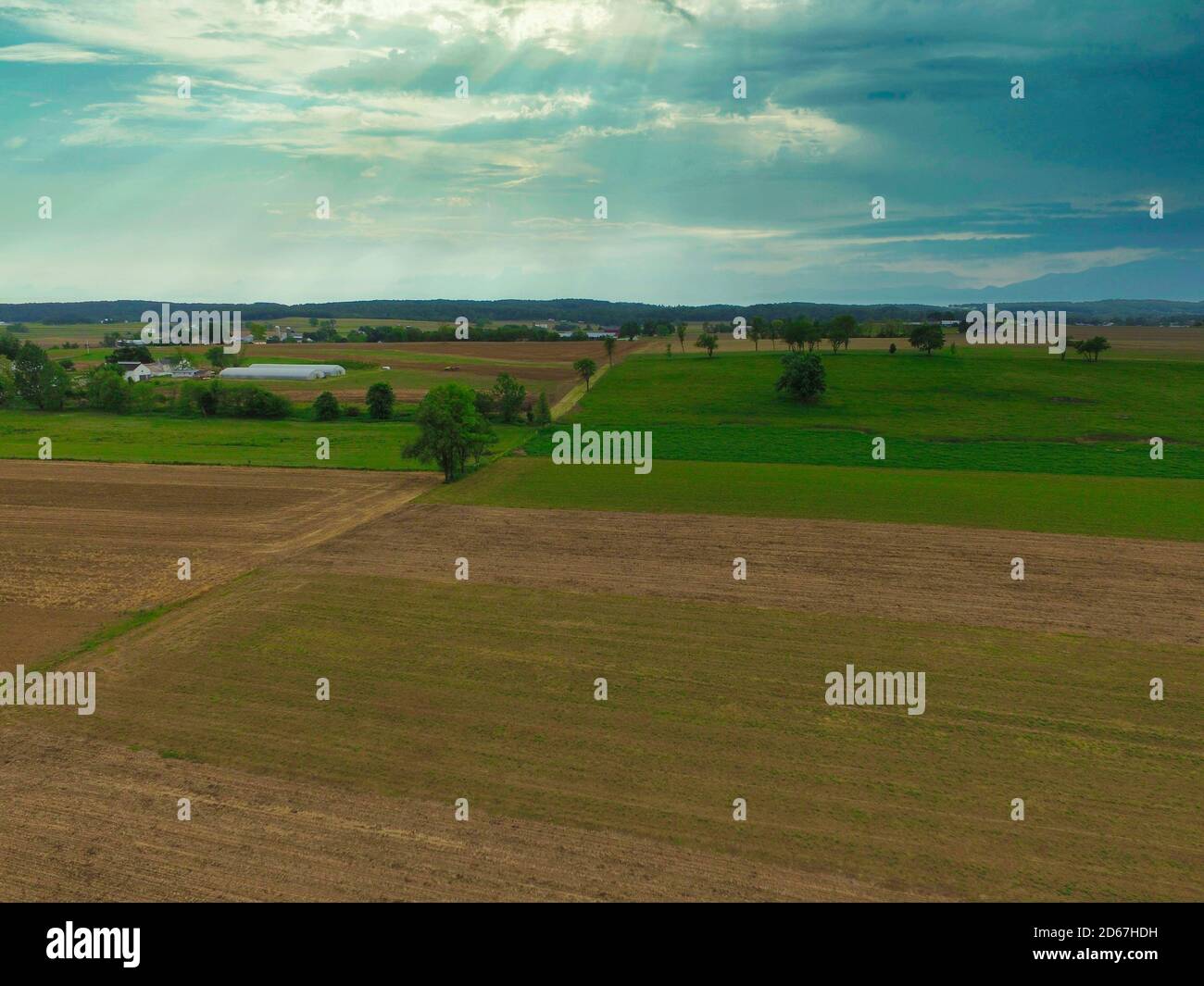 Aerial View of Pennsylvania Countryside on a Beautiful Spring Day Stock ...