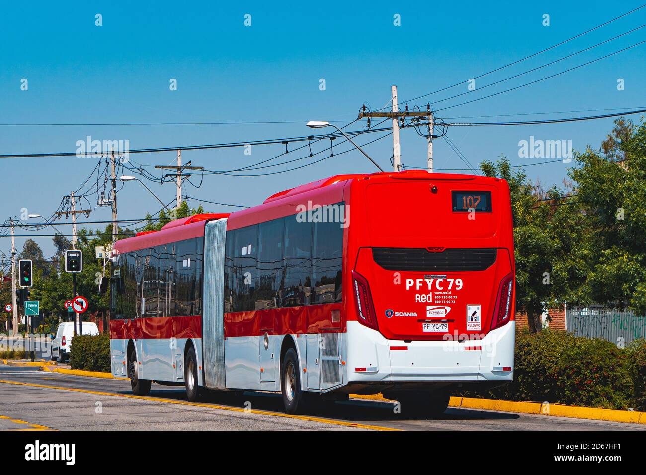Santiago, Chile - September 2020: A Transantiago / Red Movilidad bus in ...