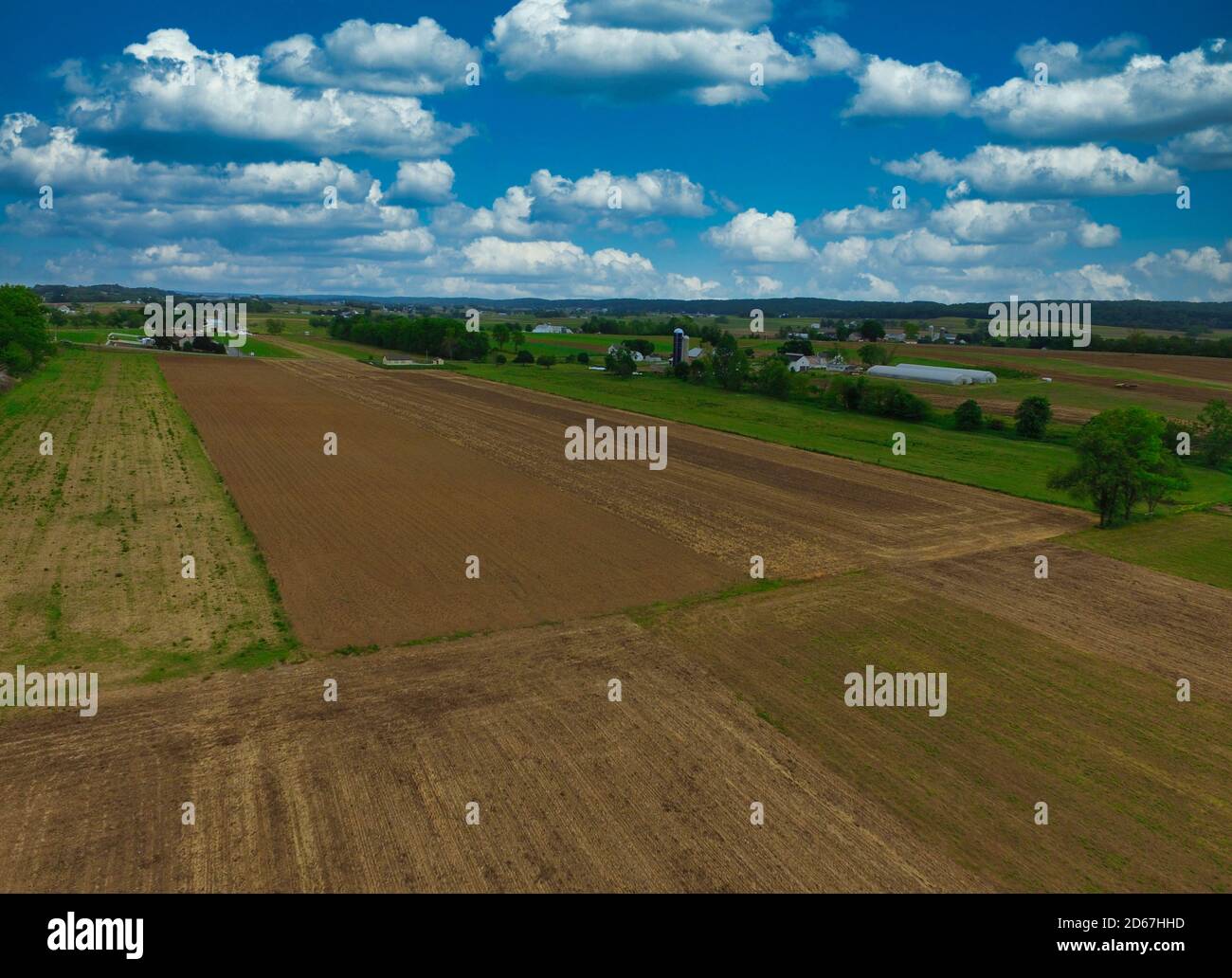 Aerial View of Pennsylvania Countryside on a Beautiful Spring Day Stock ...