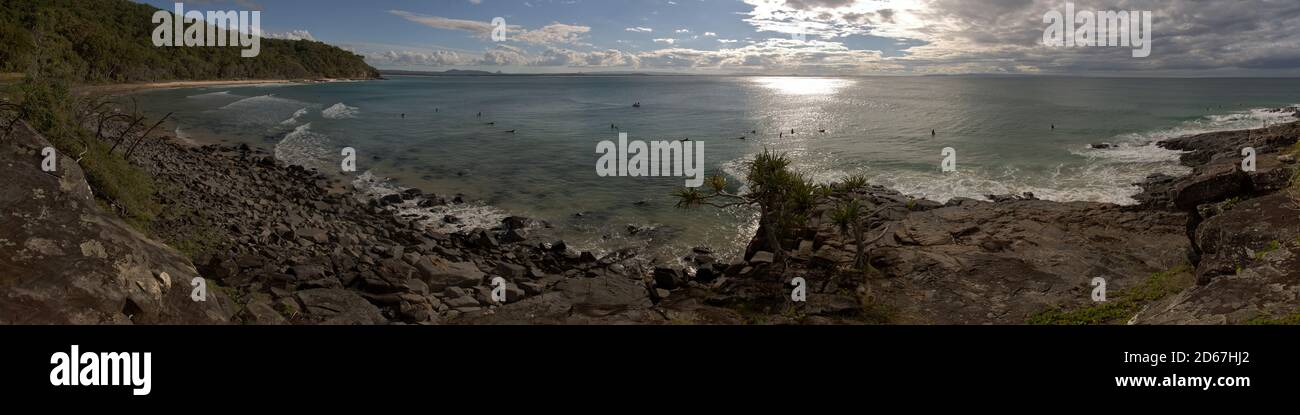 Panoramic view of Tee Tree Bay in Noosa National Park, Queensland ...